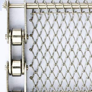 Mild Steel Metal Conveyor Belt Reinforced SS Chain Link Conveyor Belt